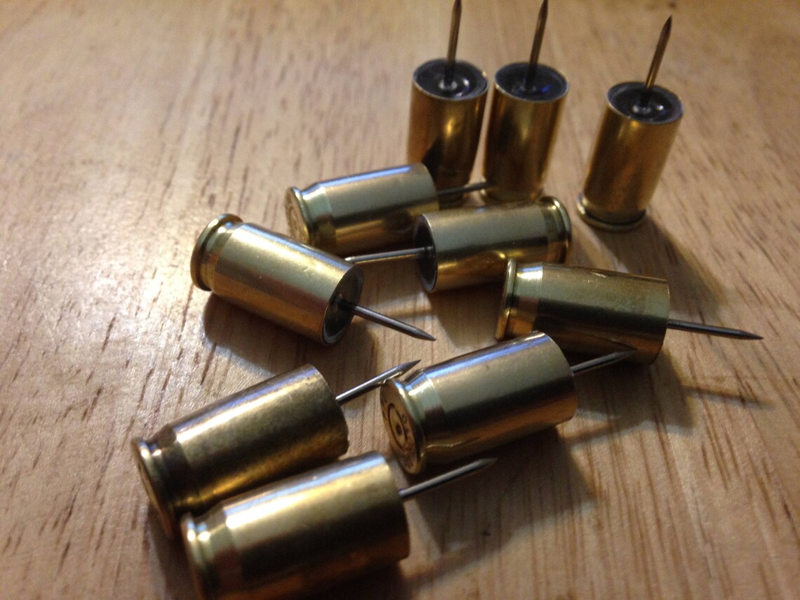 Bullet Casing Thumb Tacks Brass, 9 Mm, Push Pins - Etsy