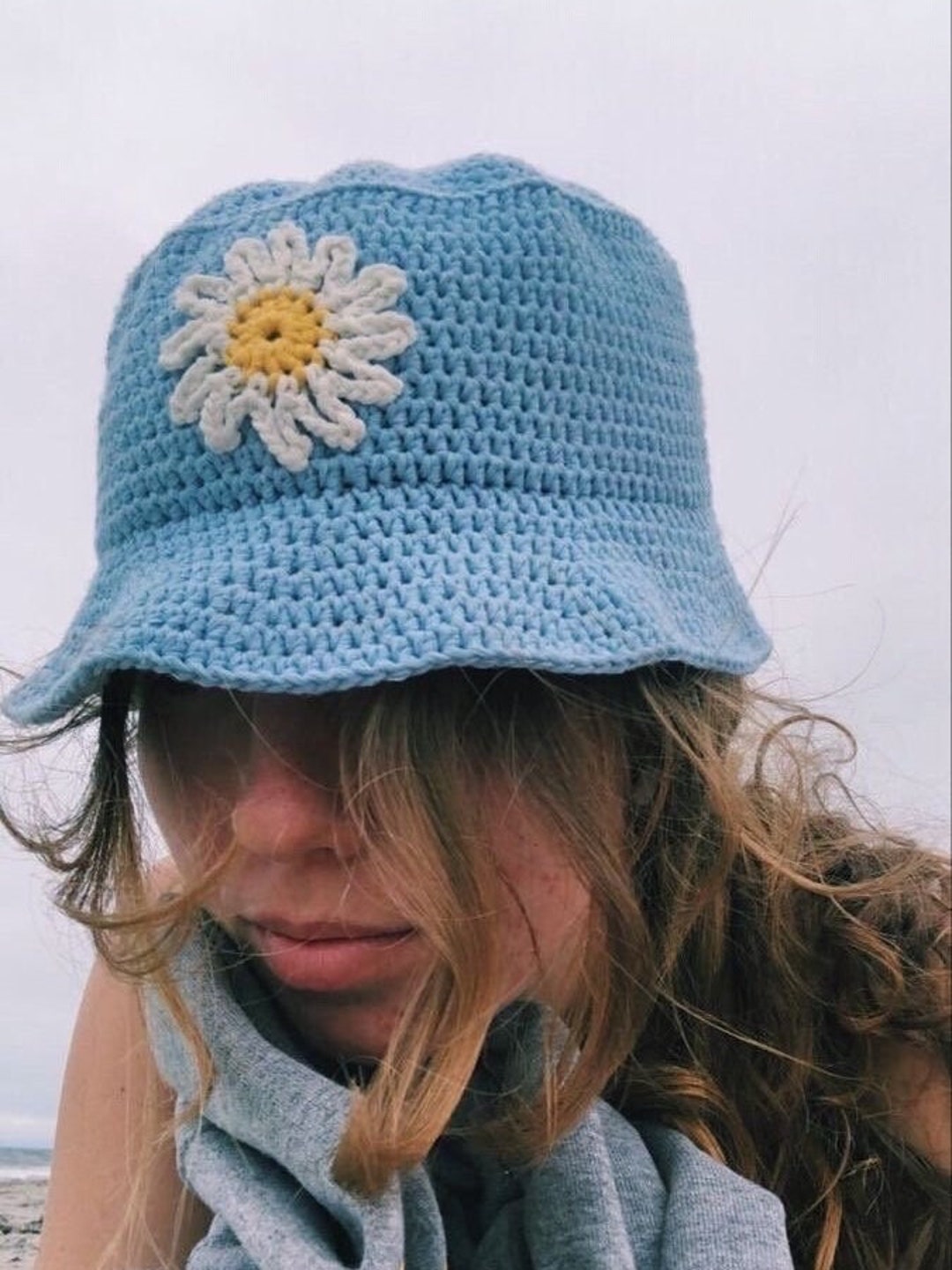 Daisy Bucket Hat,cottton Summer Hat, Boho Bucket for Women, Crochet ...