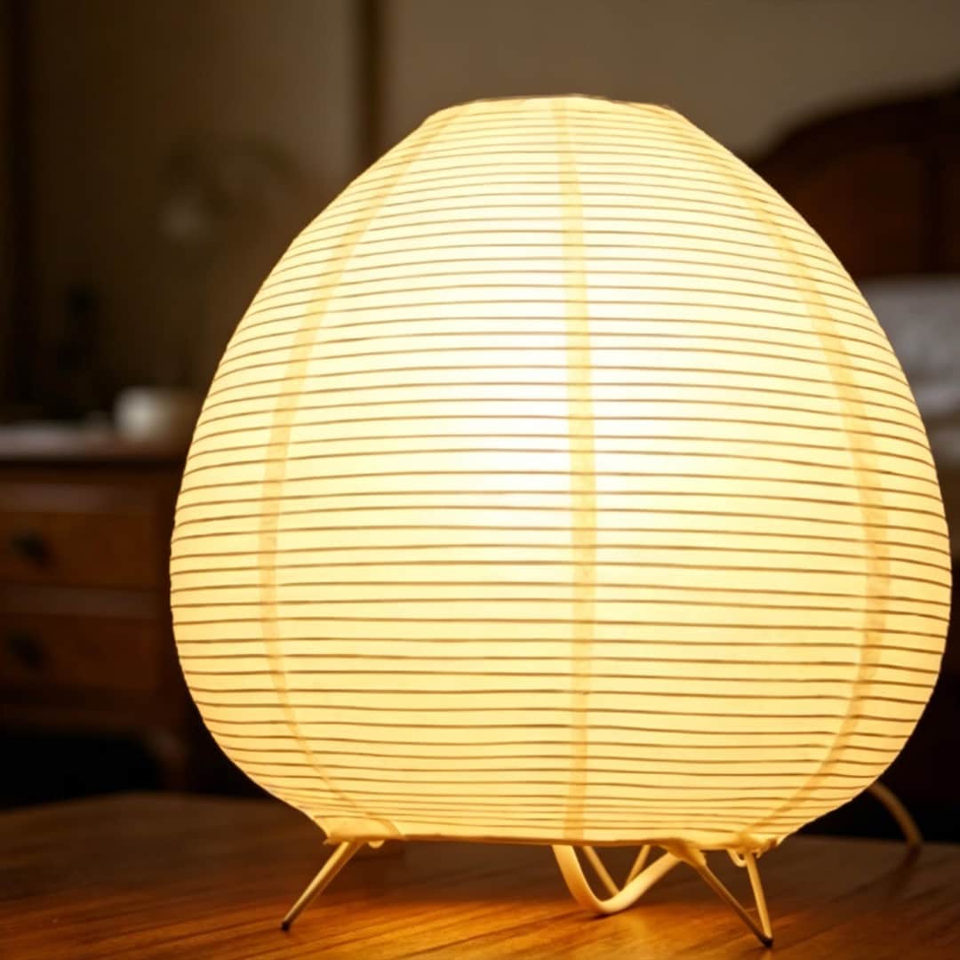 Japanese Washi Paper Table Lamp, Akari Style Noguchi Inspired Bedside ...