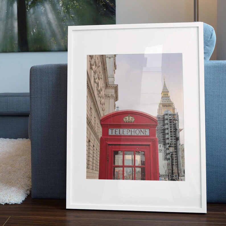 London Vintage Telephone Box Photo Print Red Phone Booth Wall Art ...