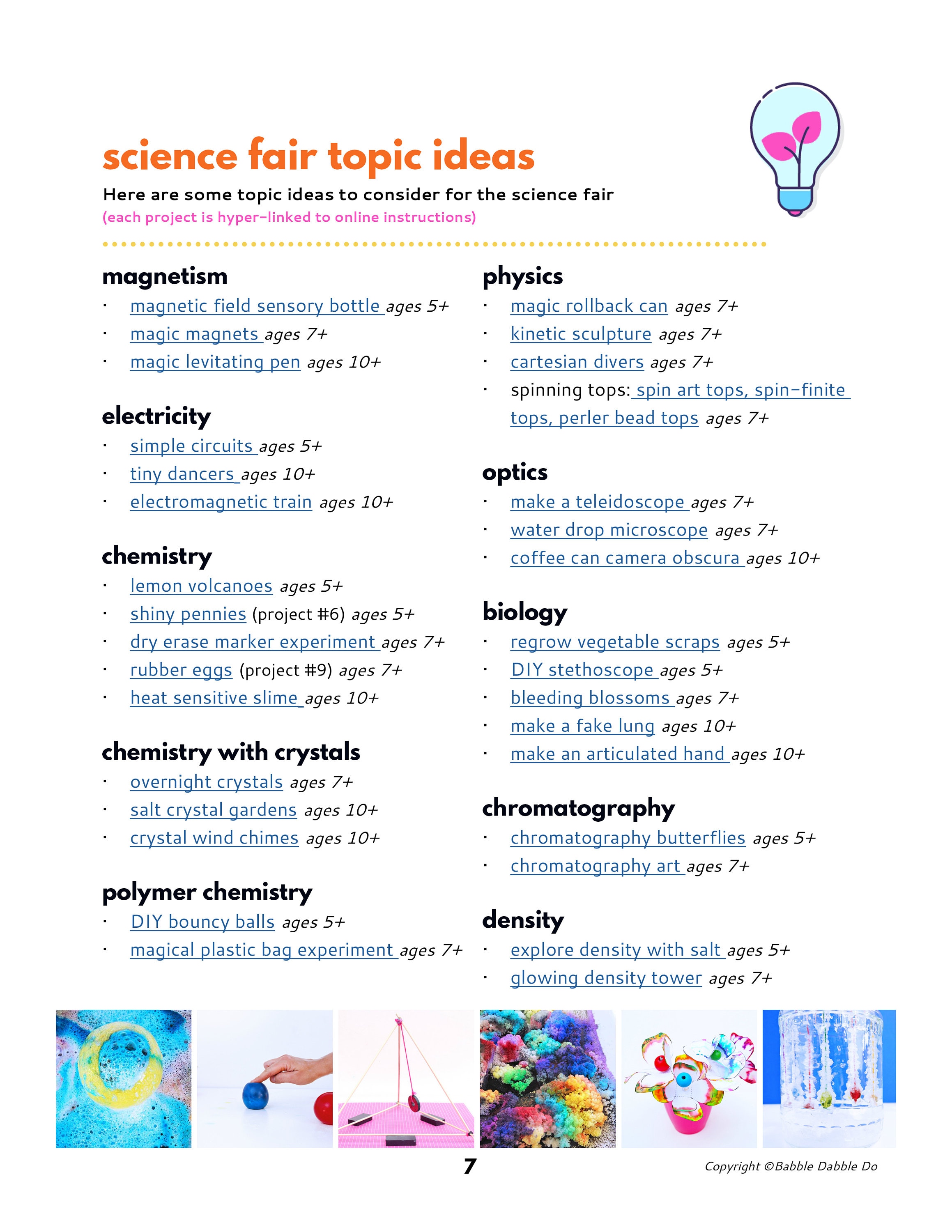 Science Fair Mini Guide for Kids - Etsy