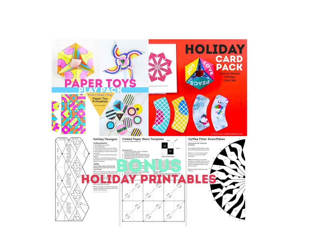 BUNDLE: Paper Toys, Holiday Cards, & Bonus Printables - Etsy