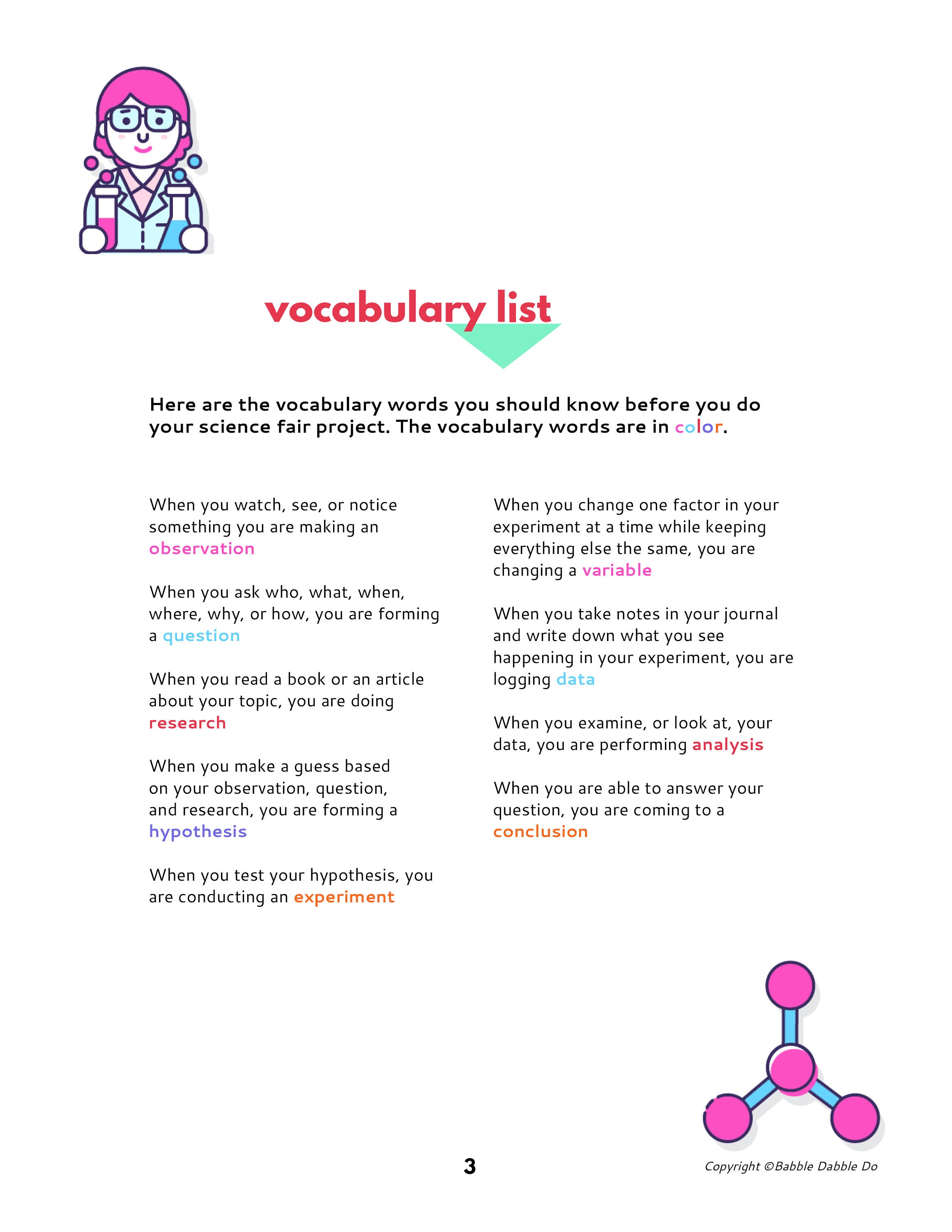 Science Fair Mini Guide for Kids - Etsy