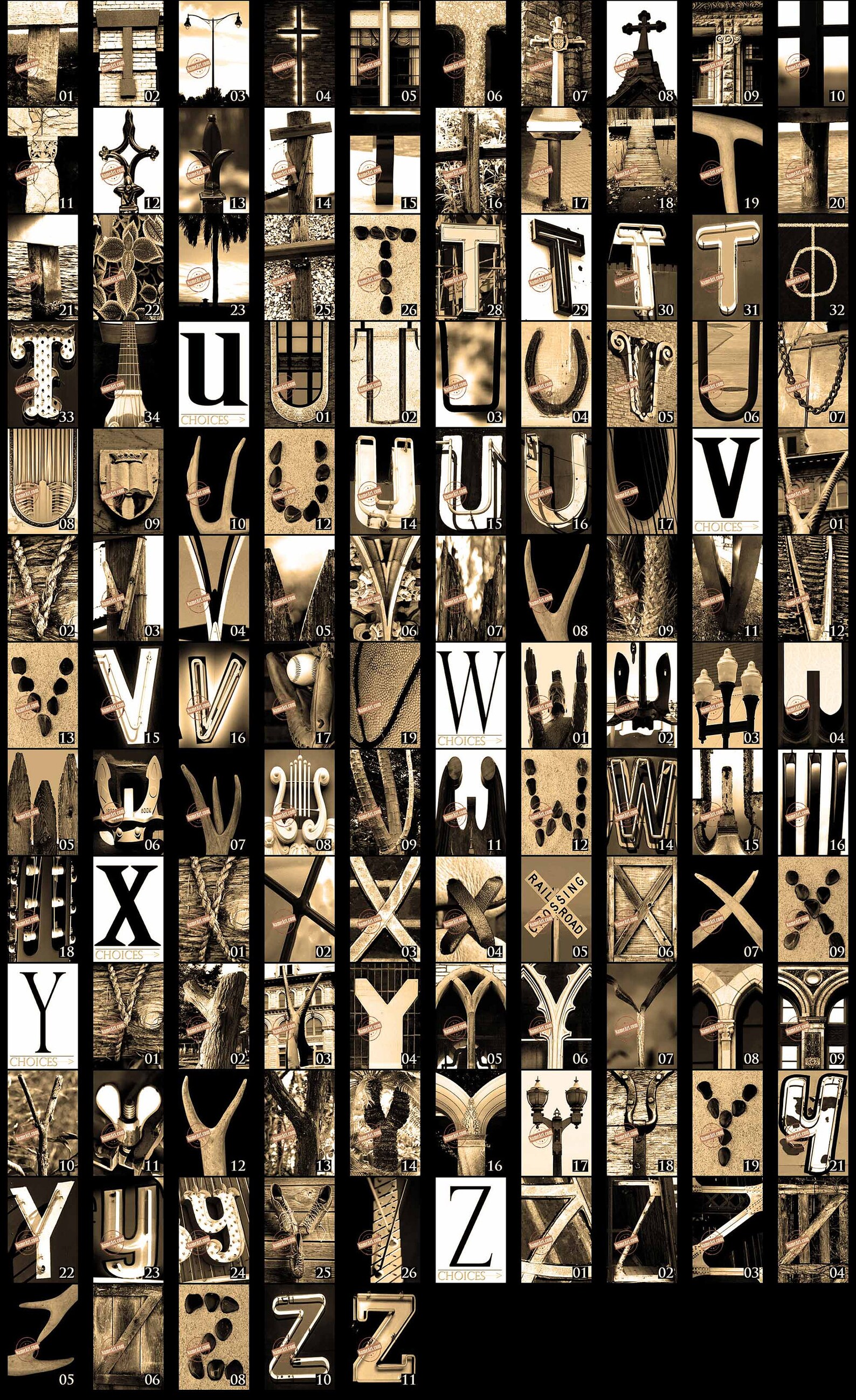 Letter Art Alphabet Photos for DIY Personalized Gifts. Create Custom ...