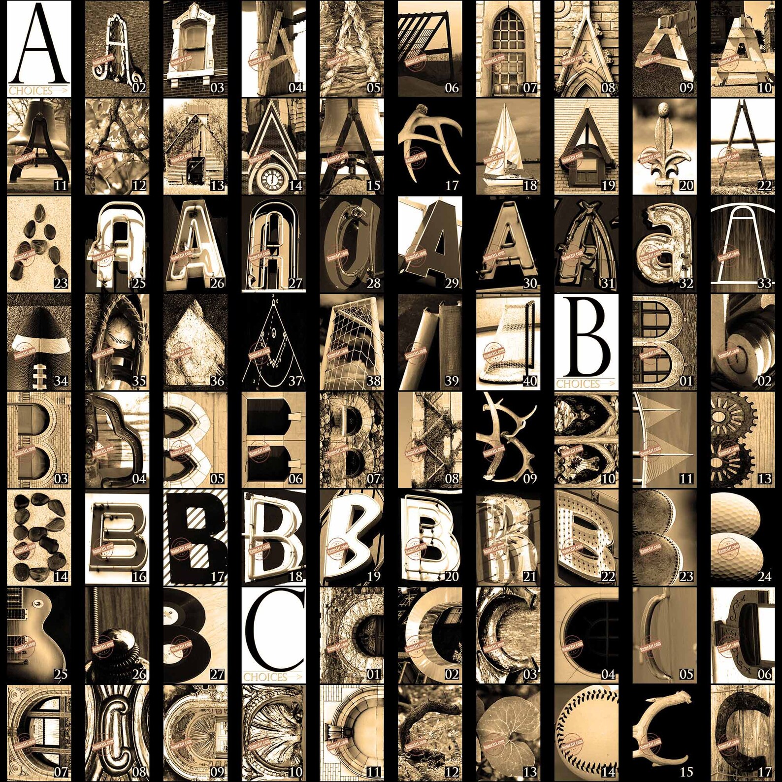 Letter Art Alphabet Photos for DIY Personalized Gifts. Create Custom ...