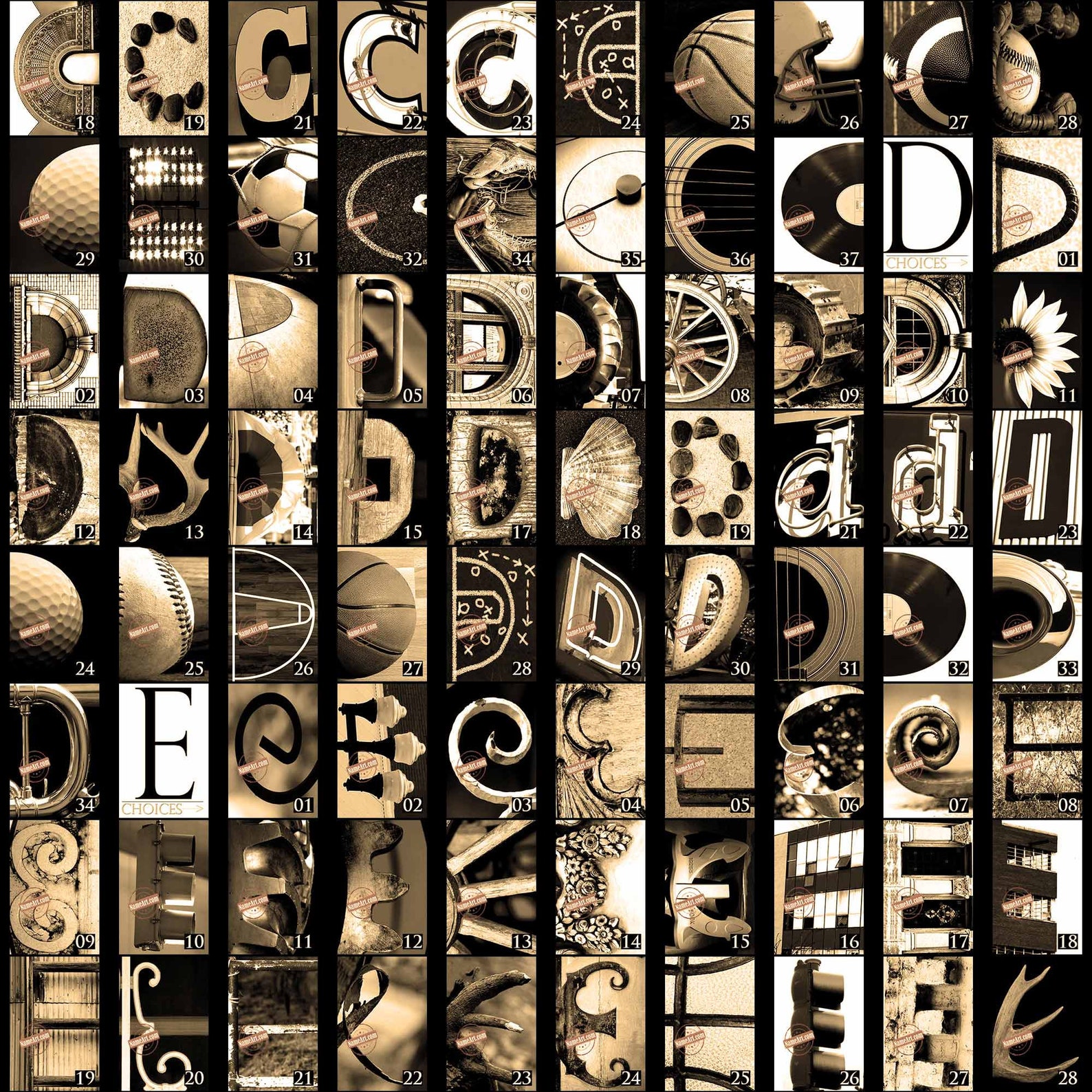 Letter Art Alphabet Photos for DIY Personalized Gifts. Create Custom ...