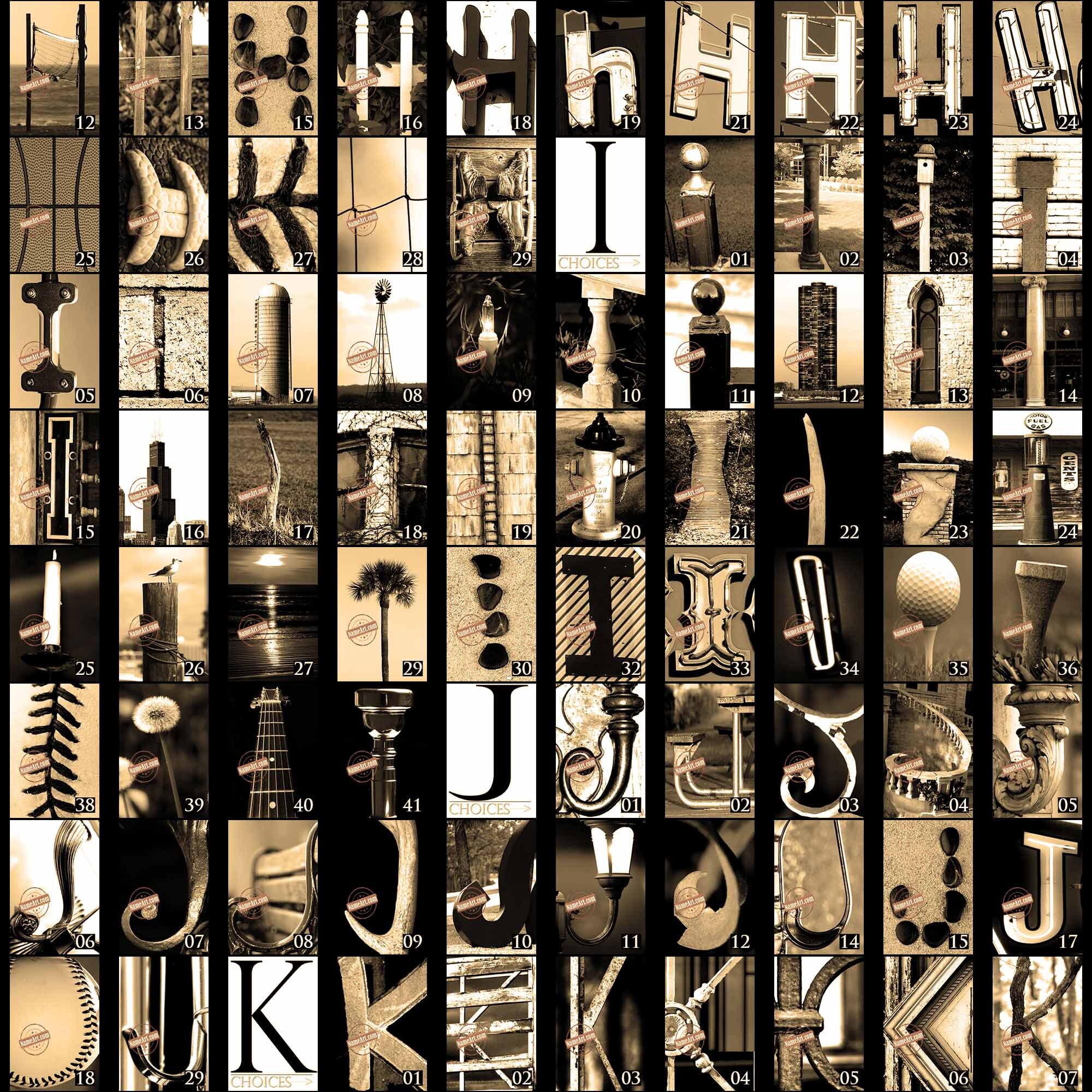 Letter Art Alphabet Photos for DIY Personalized Gifts. Create Custom ...
