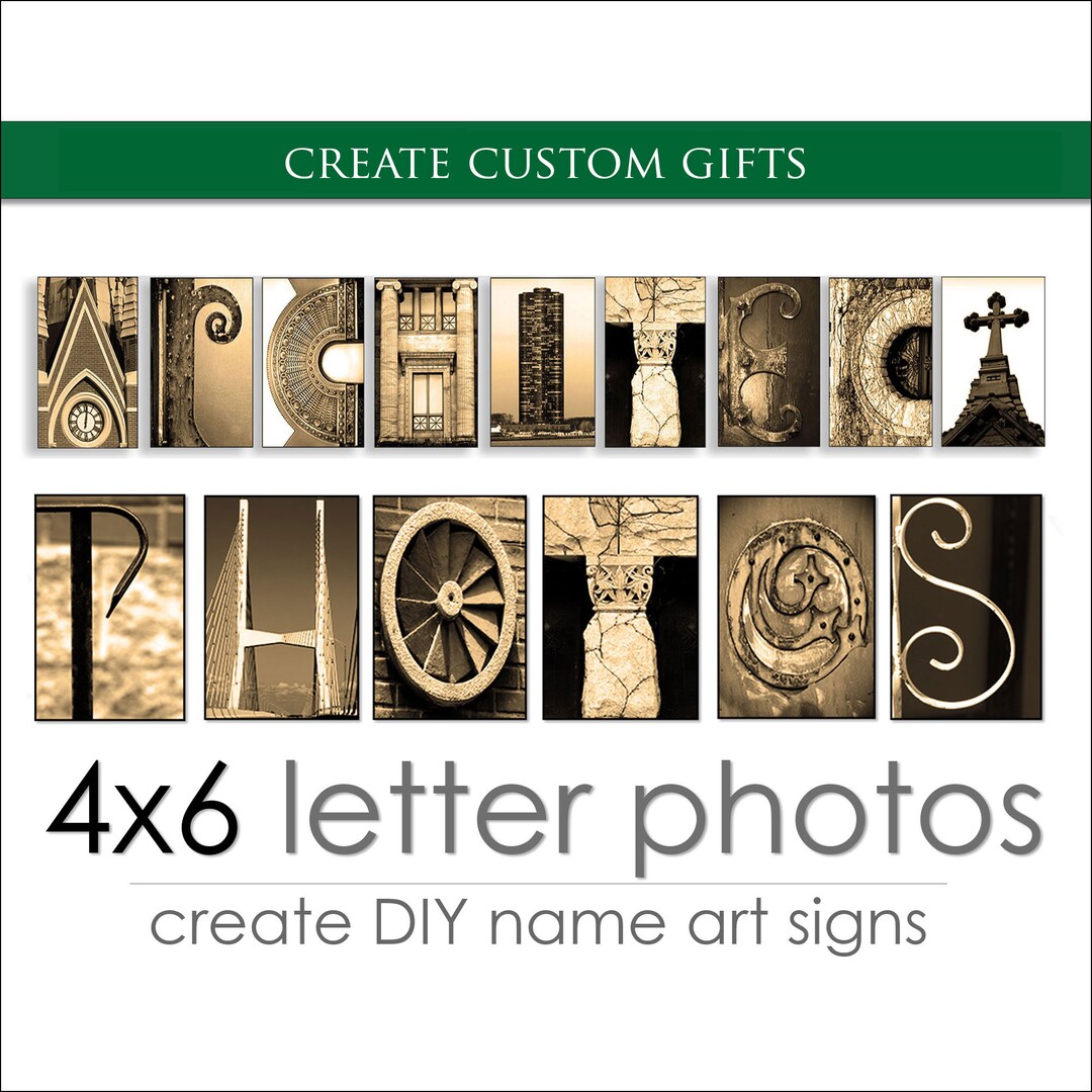 Letter Art Alphabet Photos for DIY Personalized Gifts. Create Custom ...