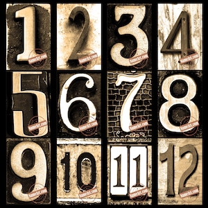 Number Photos Digital Download Printables for DIY Custom Date Wall Art ...