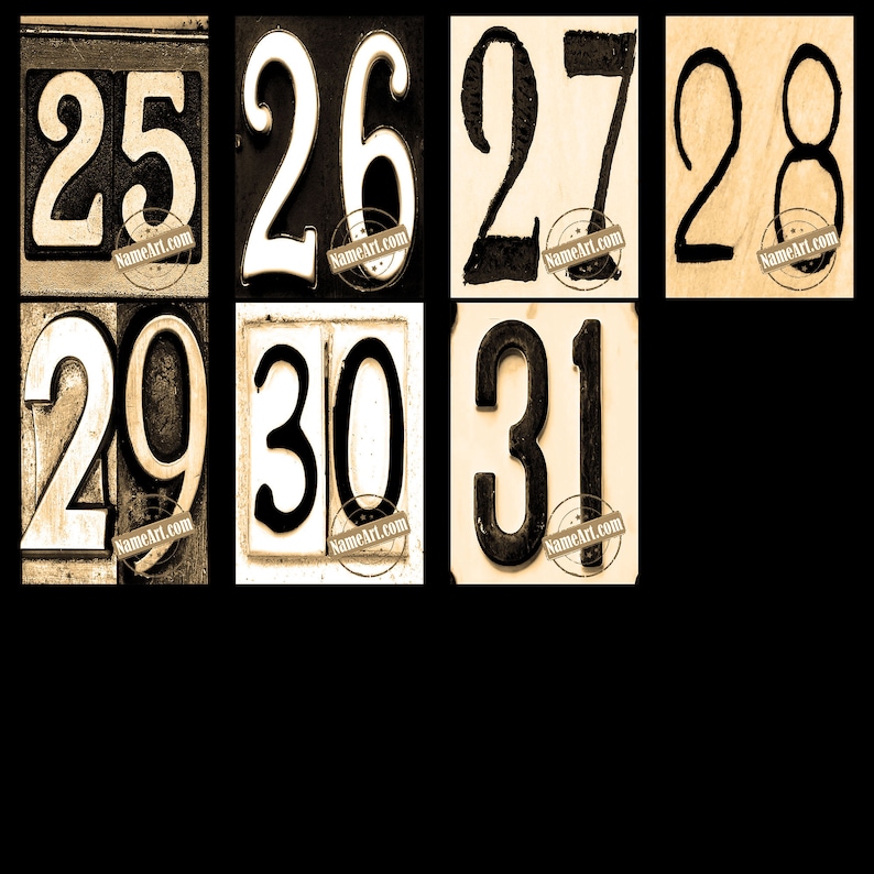 Number Photos Digital Download Printables for DIY Custom Date - Etsy