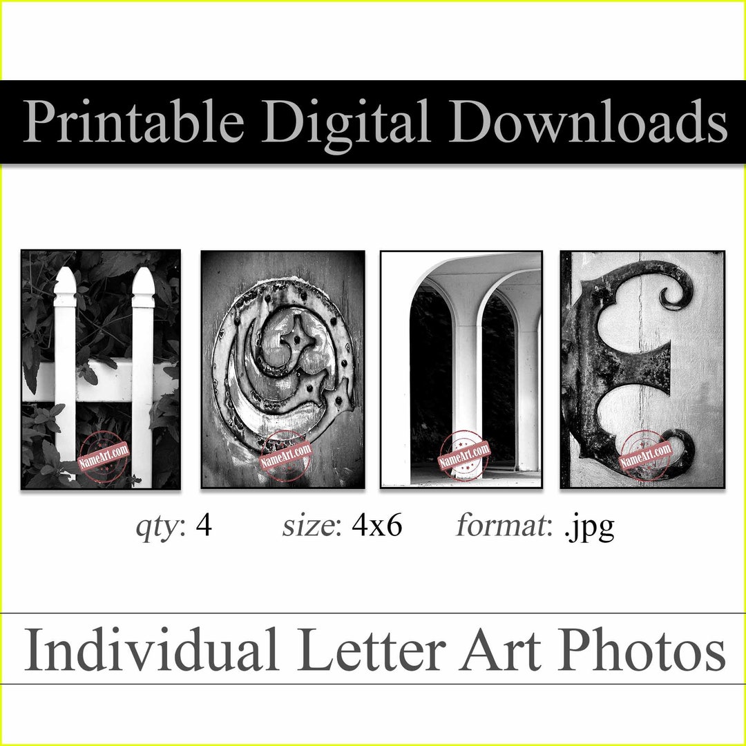 Descarga digital imprimible Letter Art. HOME Arte mural. Cantidad ...