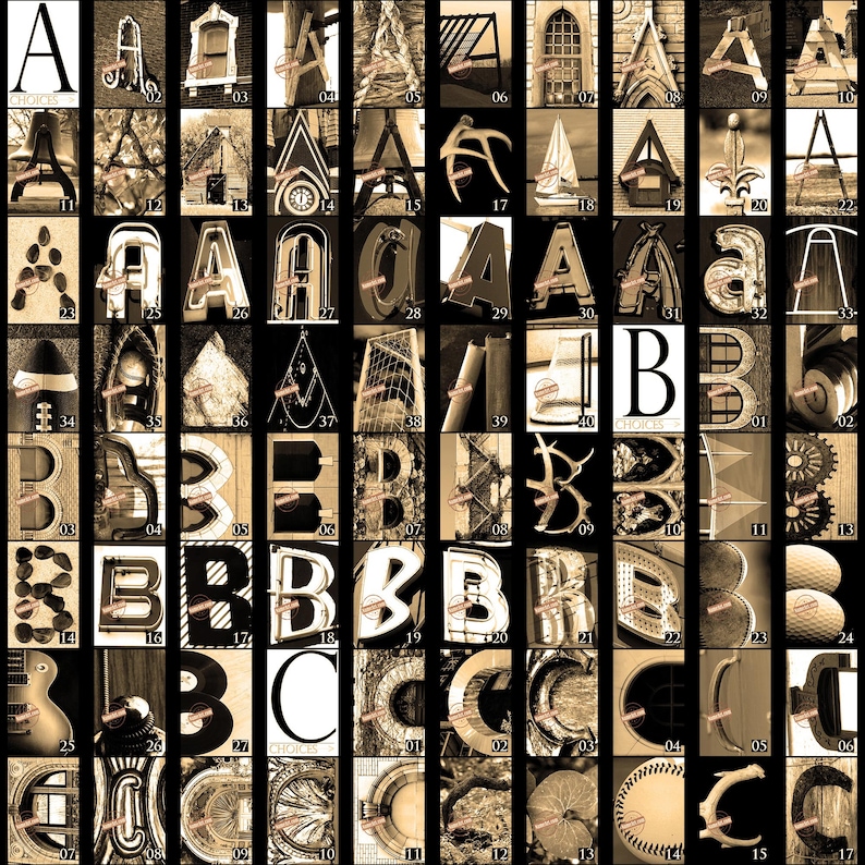 Letter Art Alphabet Photos for DIY Personalized Gifts. Create Custom ...
