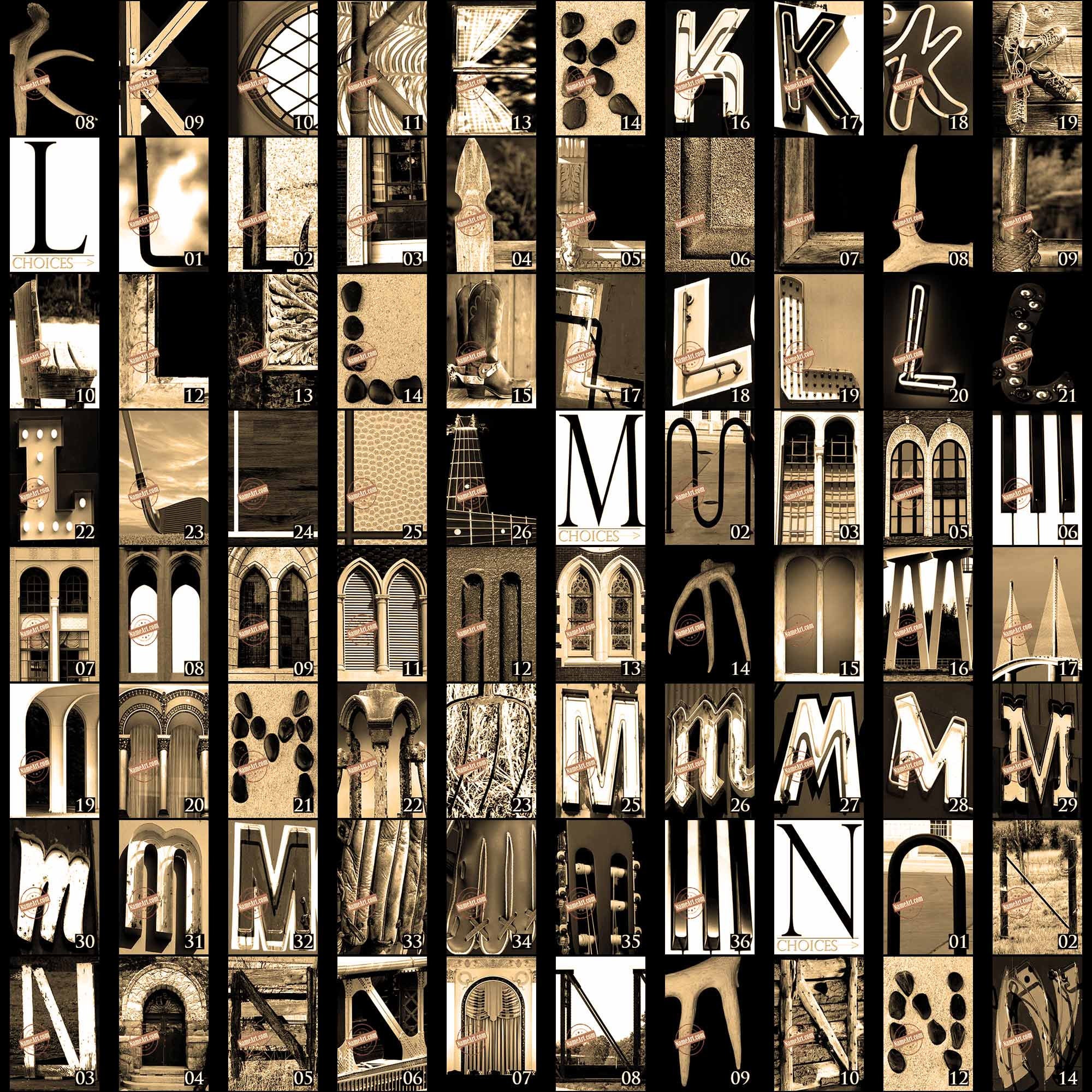 Letter Art Alphabet Photos for DIY Personalized Gifts. Create Custom ...