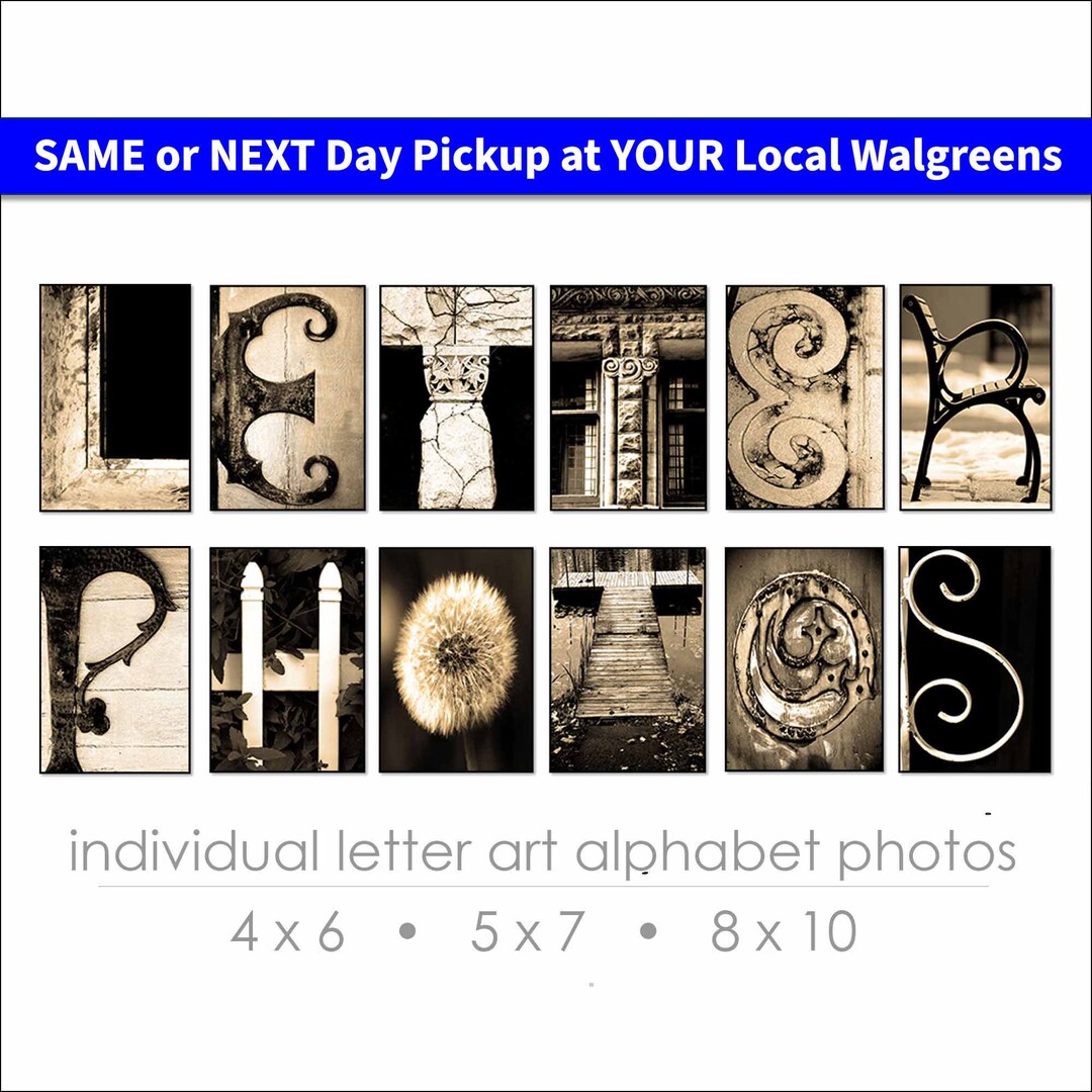 Letter Art Alphabet Photos for DIY Personalized Gifts. Create Custom ...