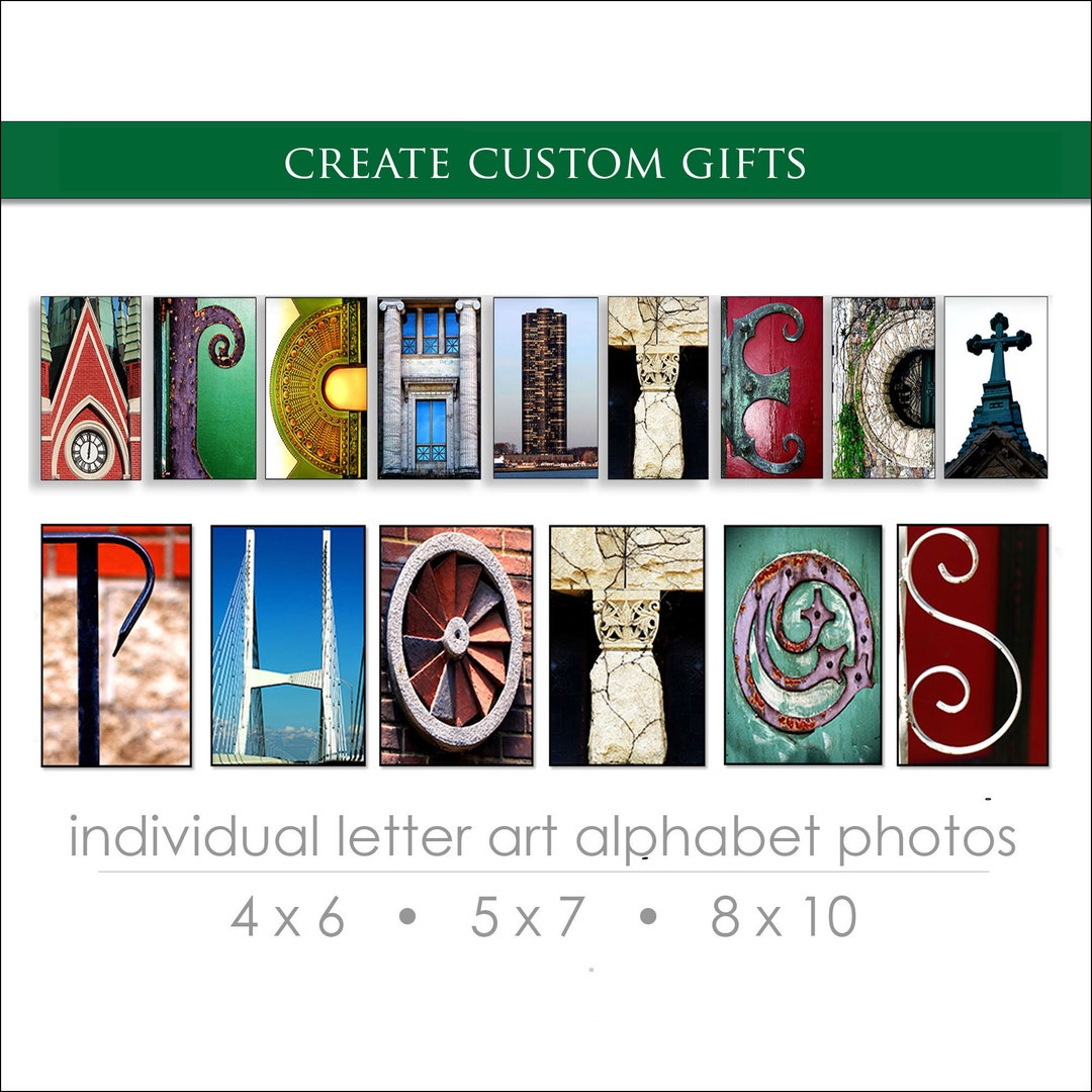 Letter Art Alphabet Photos for DIY Personalized Gifts. Create Custom ...