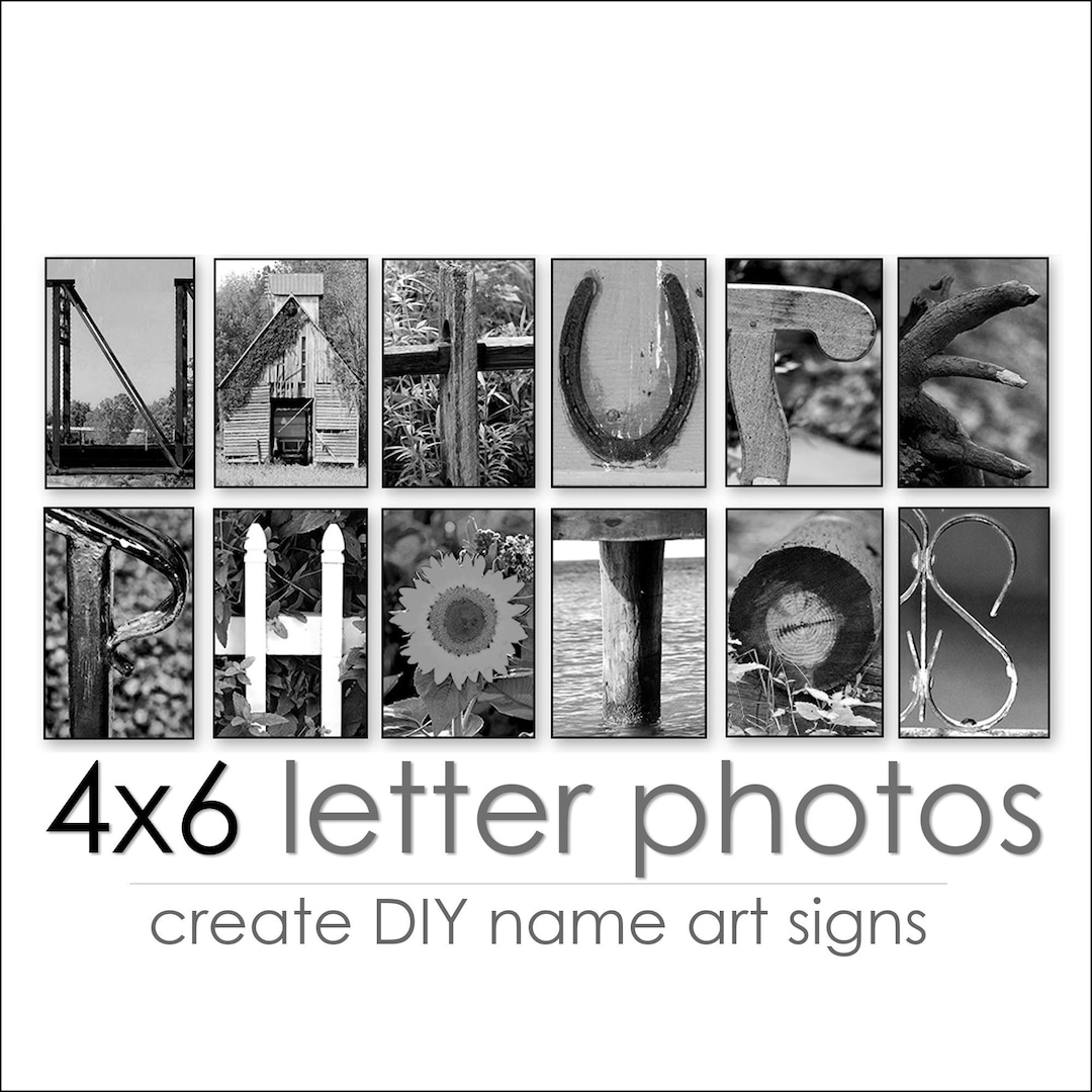 Alphabet Photo Letter Art Prints for DIY Custom Gifts. - Etsy UK