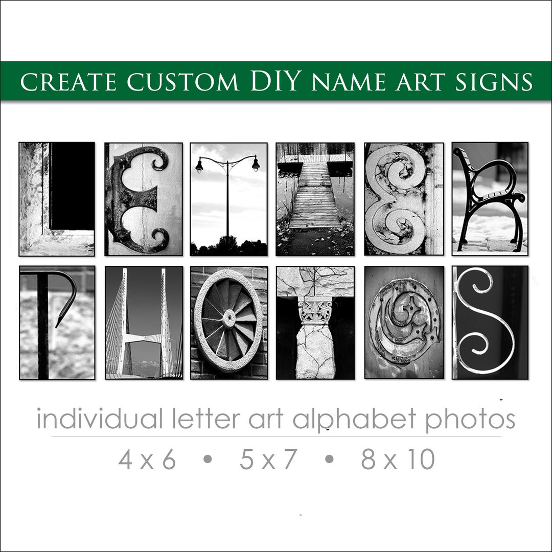 Wedding and Anniversary DIY Custom Gift Ideas. Individual Letter Art ...