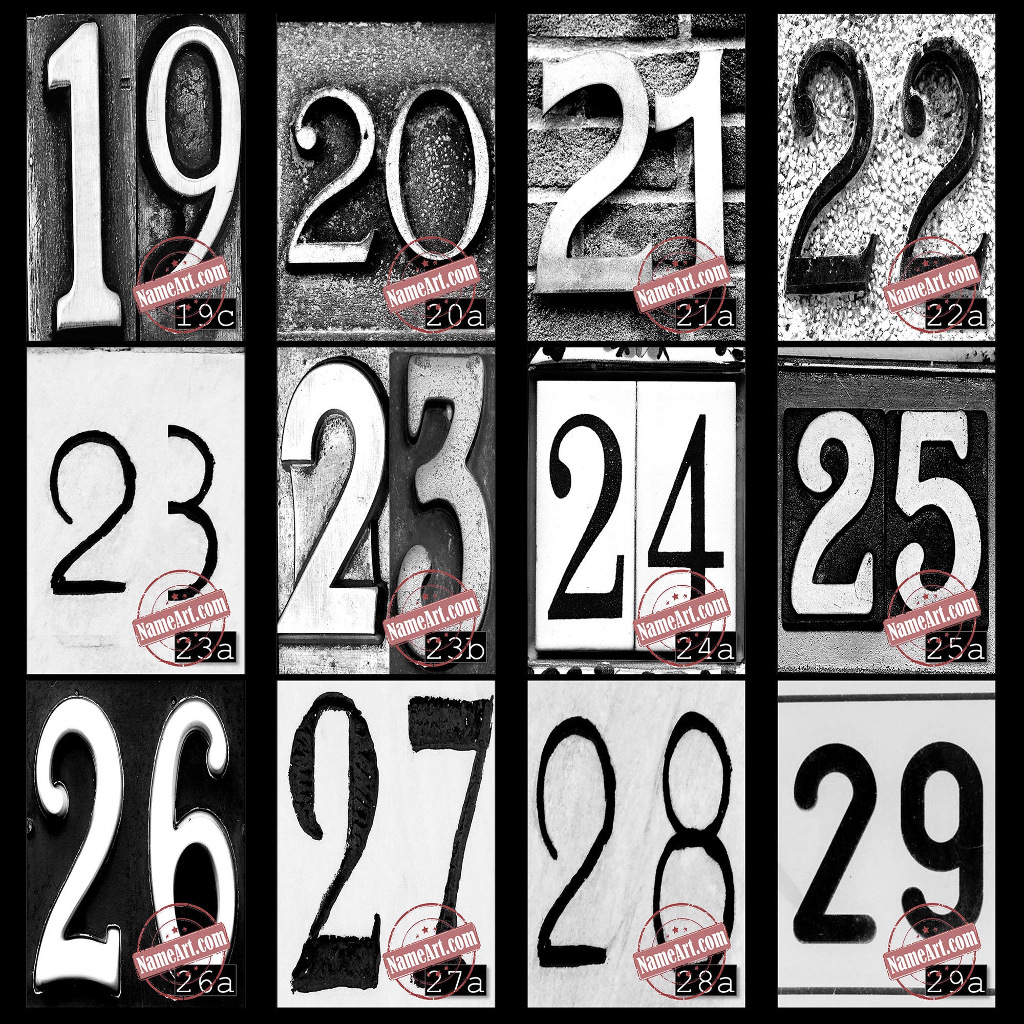 Photos of Numbers for DIY Wall Art. 4x6, 5x7, or 8x10. Create Custom ...