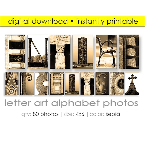 Cool Letters 4x6 Printable Copy Letter Art Digital 80 Photo Package.