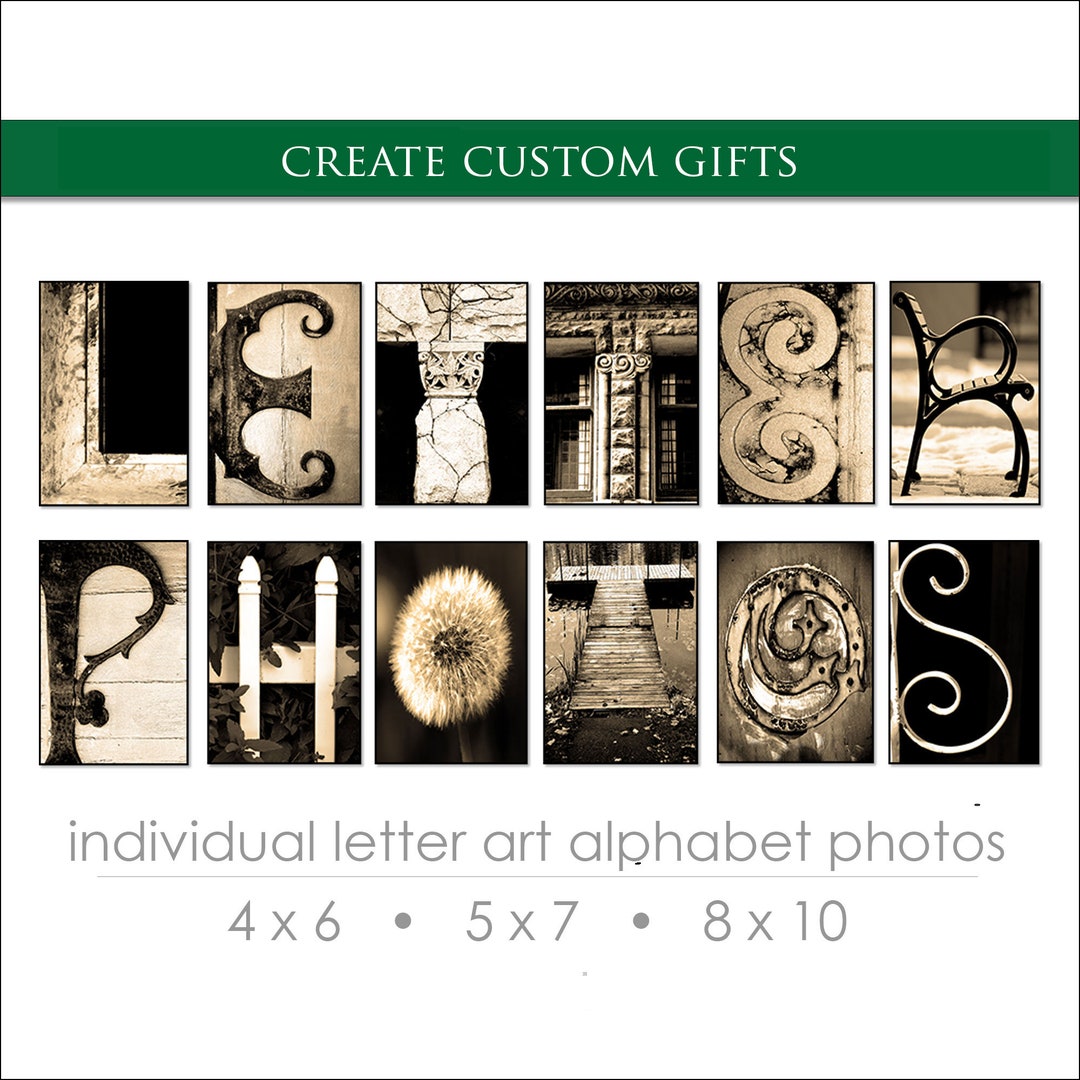 Letter Art Alphabet Photos for DIY Personalized Gifts. Create Custom ...