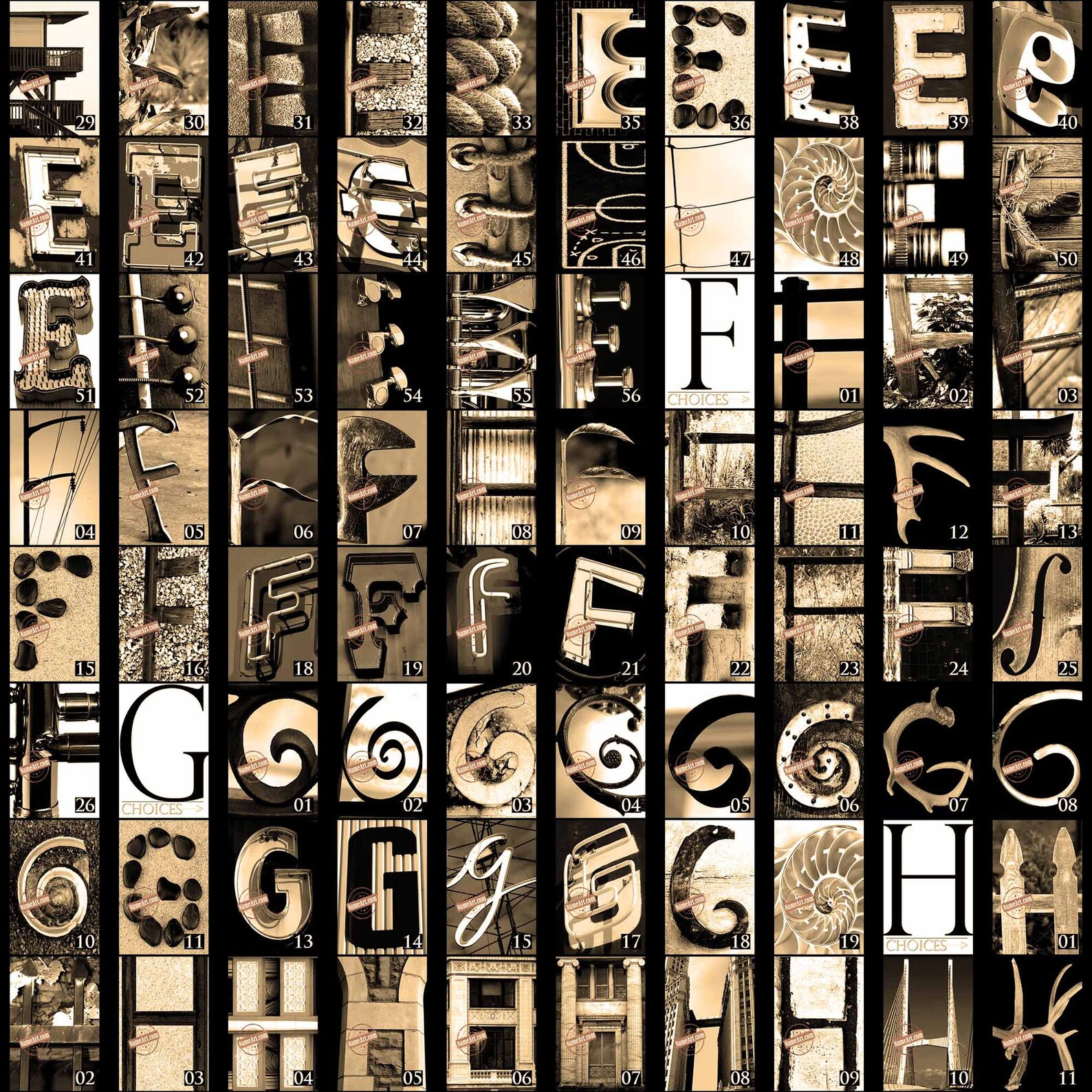 Letter Art Alphabet Photos for DIY Personalized Gifts. Create Custom ...
