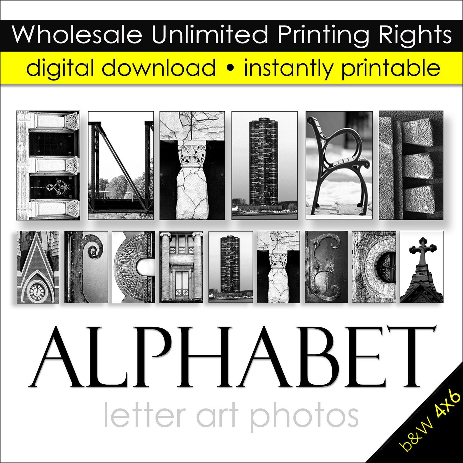 Letter Art Digital Wholesale Bulk Package W/unlimited Printing - Etsy
