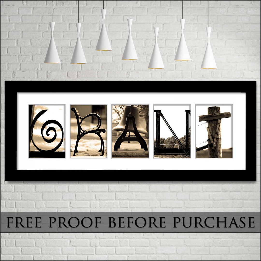 Personalized Family Name Art Sign. Unique Custom Gifts. Framed & Matted ...