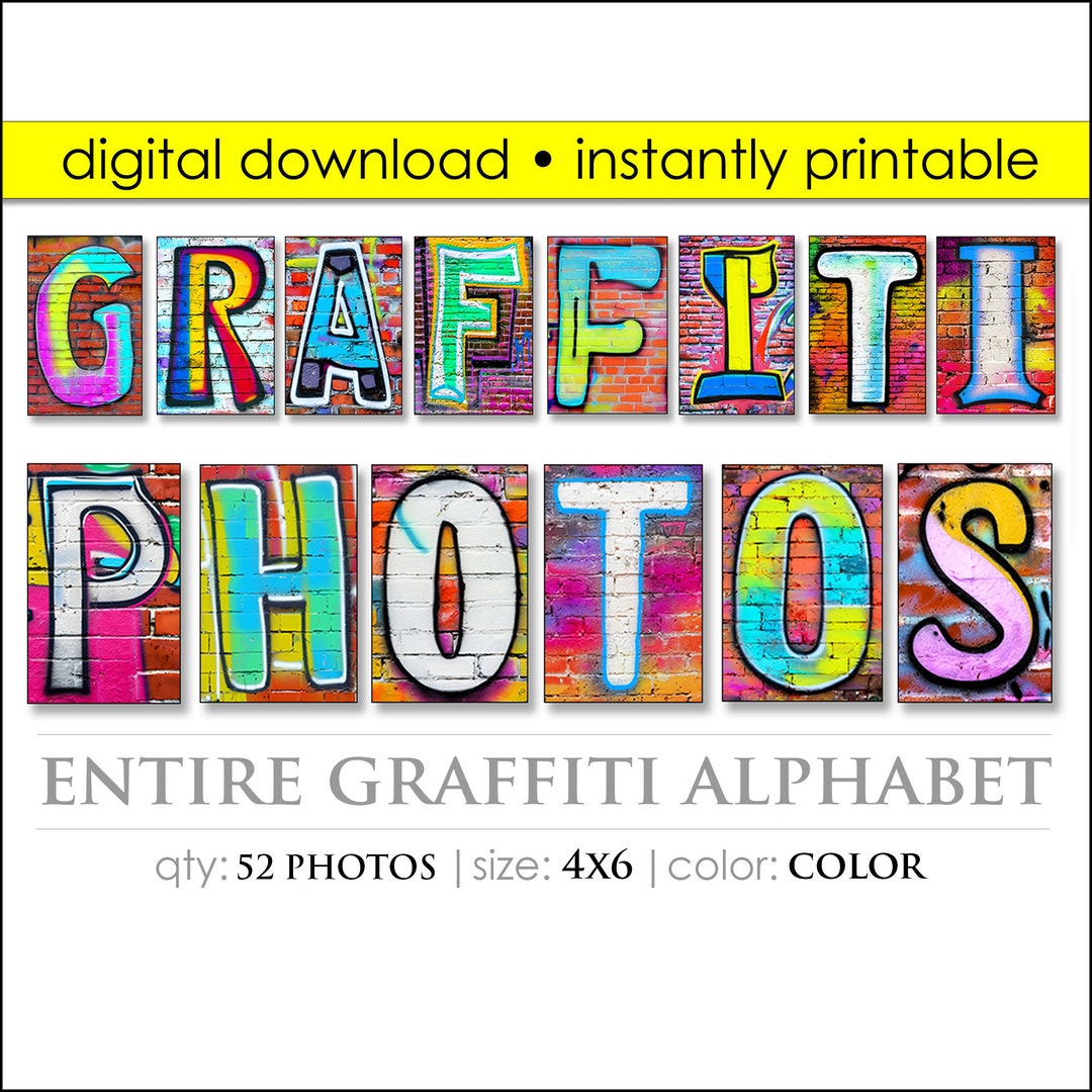 Digital Graffiti Letter Art Photos. Qty: 52 Photos. Multiples of Every ...