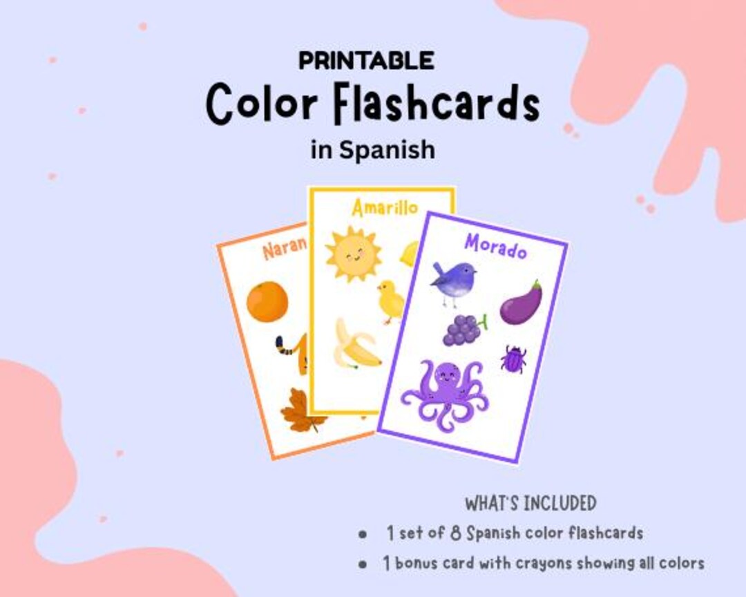 Spanish Colors Flashcards Printable | Preschool Color Vocabulary Cards ...