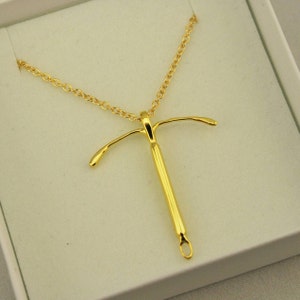 Handcrafted IUD Pendant Necklace With Gold and Silver Metal Variations ...
