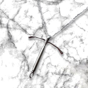 Handcrafted IUD Pendant Necklace With Gold and Silver Metal Variations ...