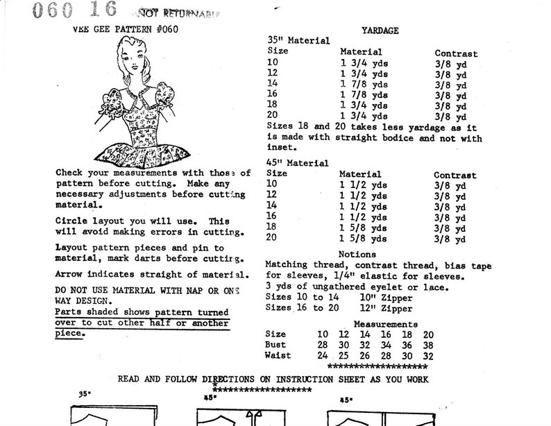 13 Vee Gee Square Dance Patterns (060) Sz. 16 - Etsy