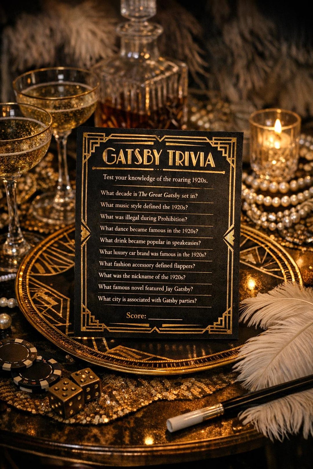 Great Gatsby Party Game Printable – Roaring 20s Birthday Game – Gatsby ...