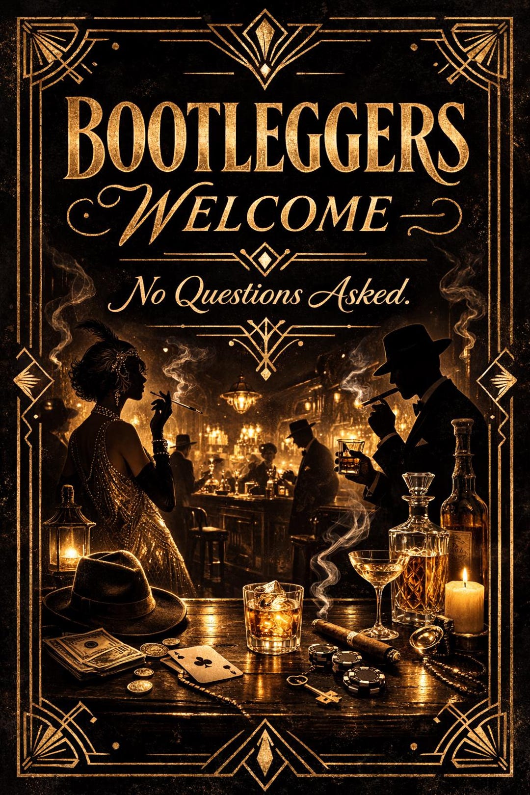 Bootleggers Welcome Poster – Prohibition Party Decor, 1920s Speakeasy ...