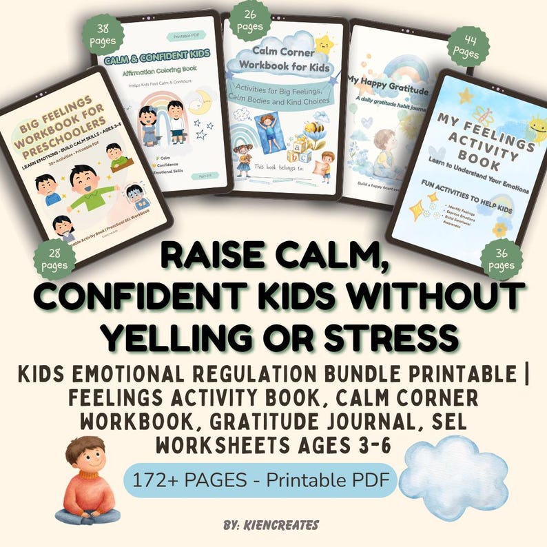 Kids Emotional Regulation Bundle | Feelings Activity Book, Calm Corner ...