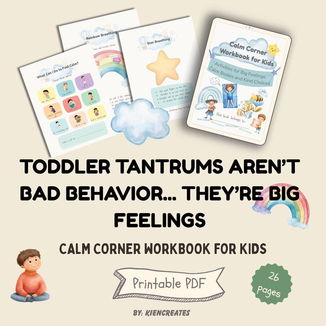 Calm Corner Printable Workbook for Kids | Emotional Regulation & Coping ...
