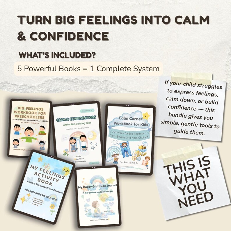 Kids Emotional Regulation Bundle | Feelings Activity Book, Calm Corner ...