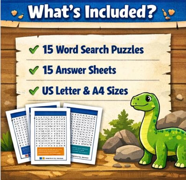 Dinosaur Word Search Puzzles – 15 Fun Educational Activities for Kids ...
