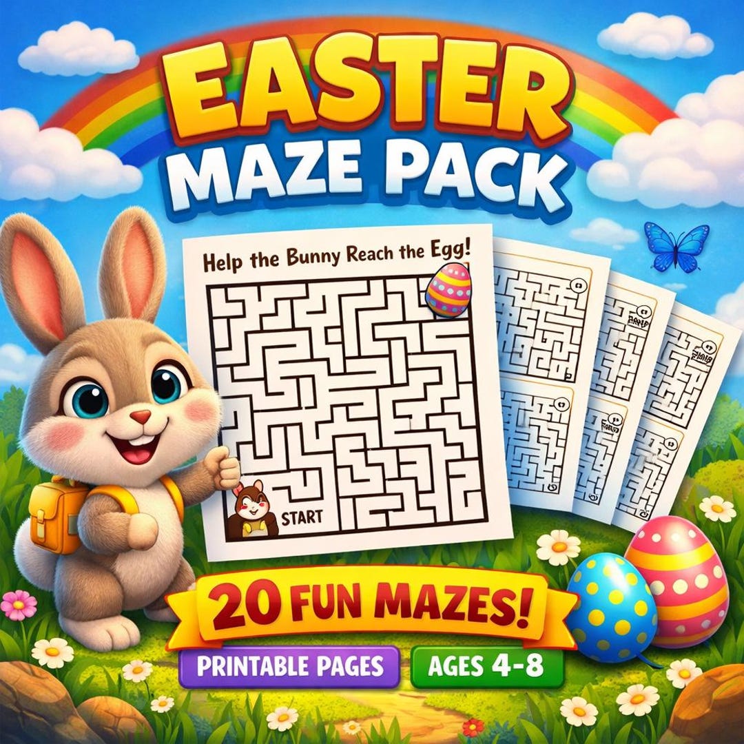 Easter Maze Printable Pack – 20 Bunny Mazes for Kids - Etsy Canada