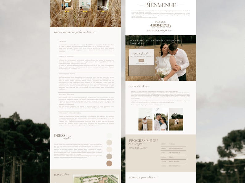 Canva Wedding Website | RSVP, Countdown, Program, FAQ & Accommodations ...