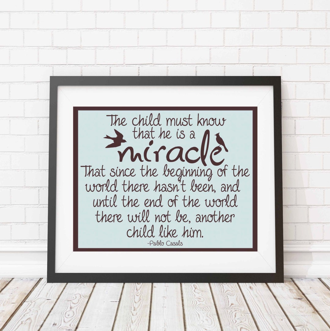 Nursery Print - the Child is a Miracle - Boy Nursery- Bird - Wall Decor ...