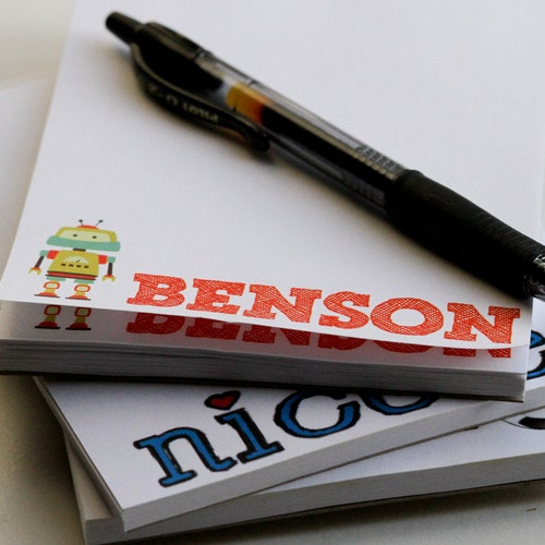 Personalized Kid Notepads Set of 4 Personalized Gift - Etsy