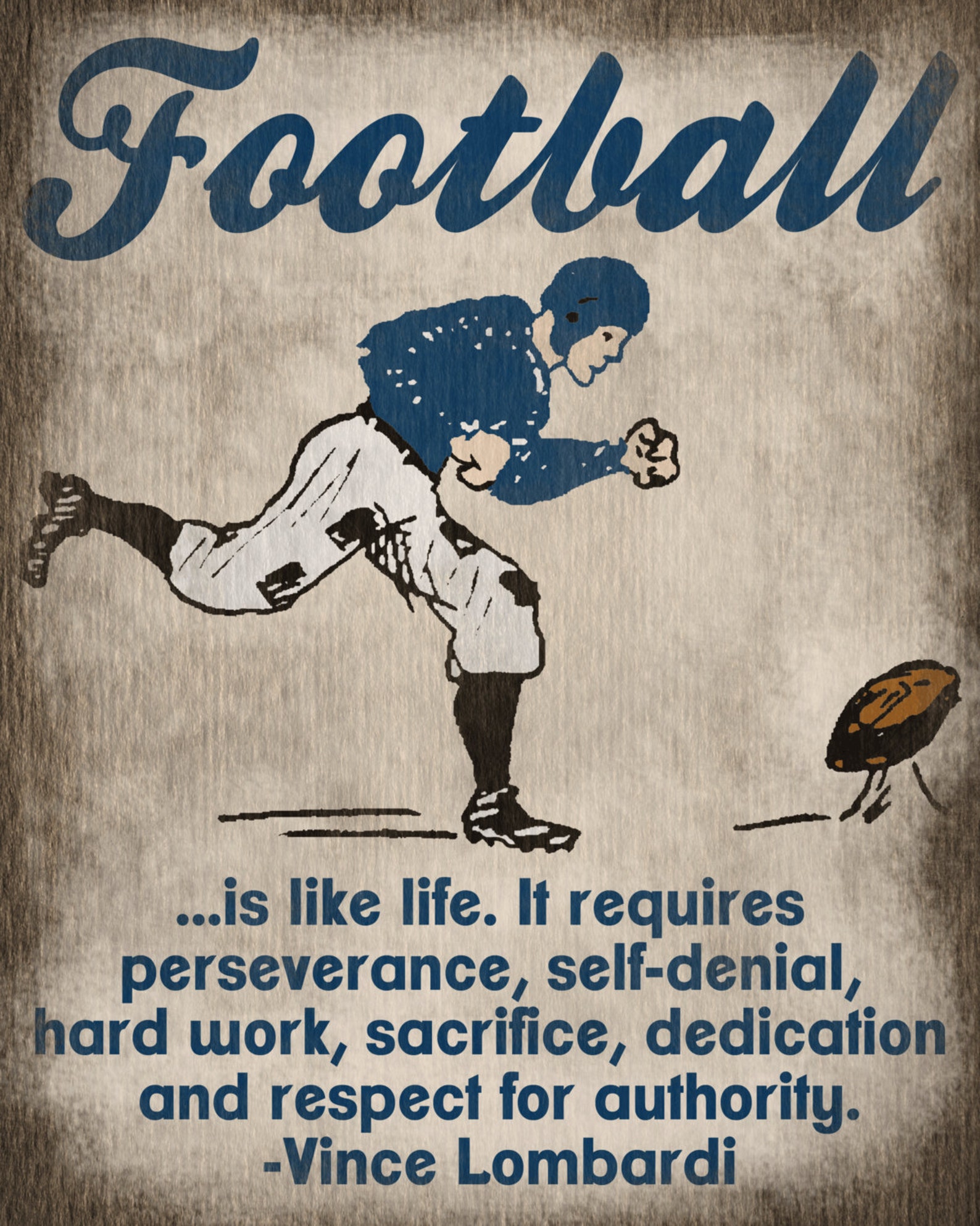 Sport Art Print - PRINTABLE - Kids Football Room Decor - Vince Lombardi ...