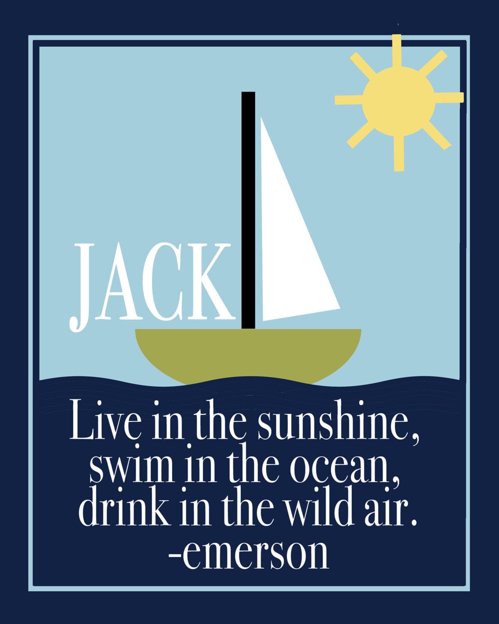 Nautical Nursery Print INSPIRATIONAL NURSERY QUOTE Emerson - Etsy