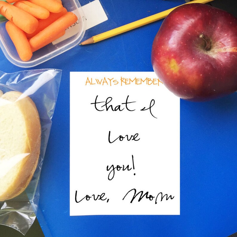Lunchbox Notes - Notes From Mom and Dad - I Love You Because - Just ...