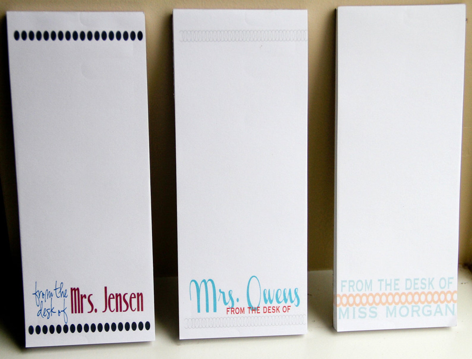 Personalized Teacher Notepads Set of 3 From the Desk of Personalized ...
