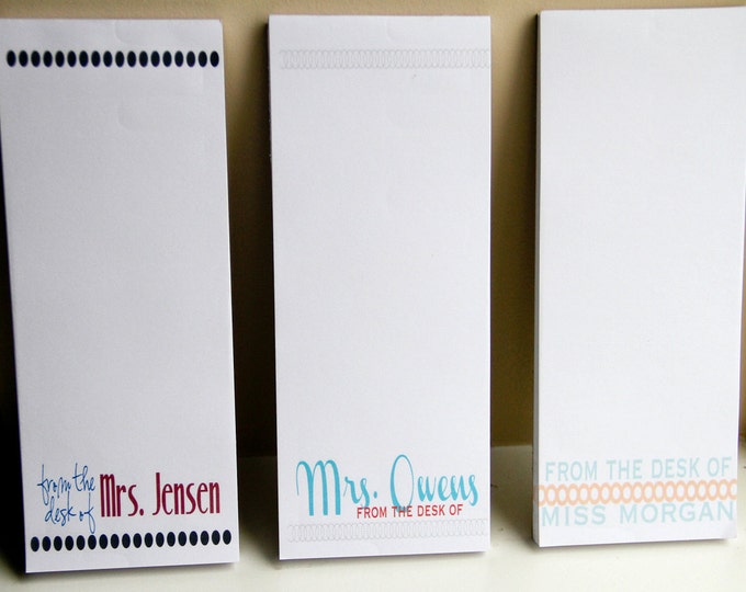 Personalized Teacher Notepads - Set of 3 - From the Desk of ...