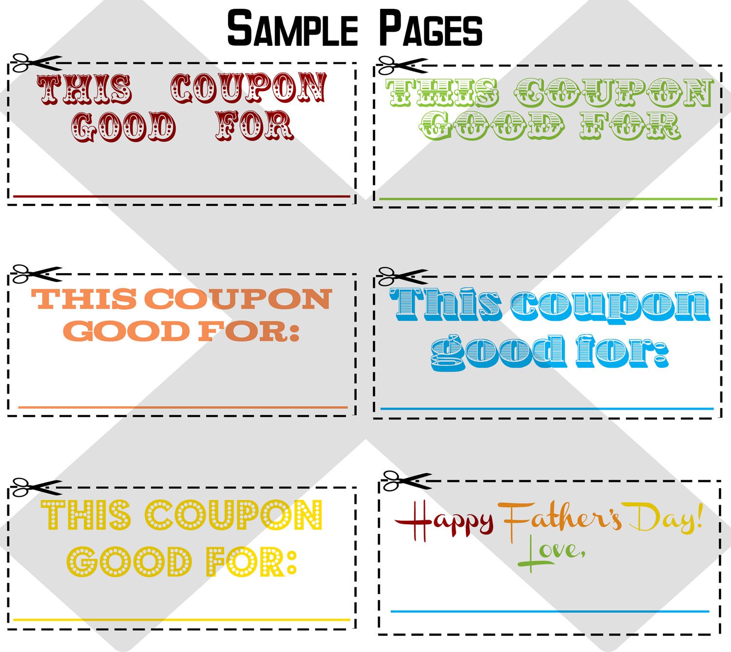 Father's Day Gift - Dad's Coupon Book - 12 Coupon Notepad - Gift for ...