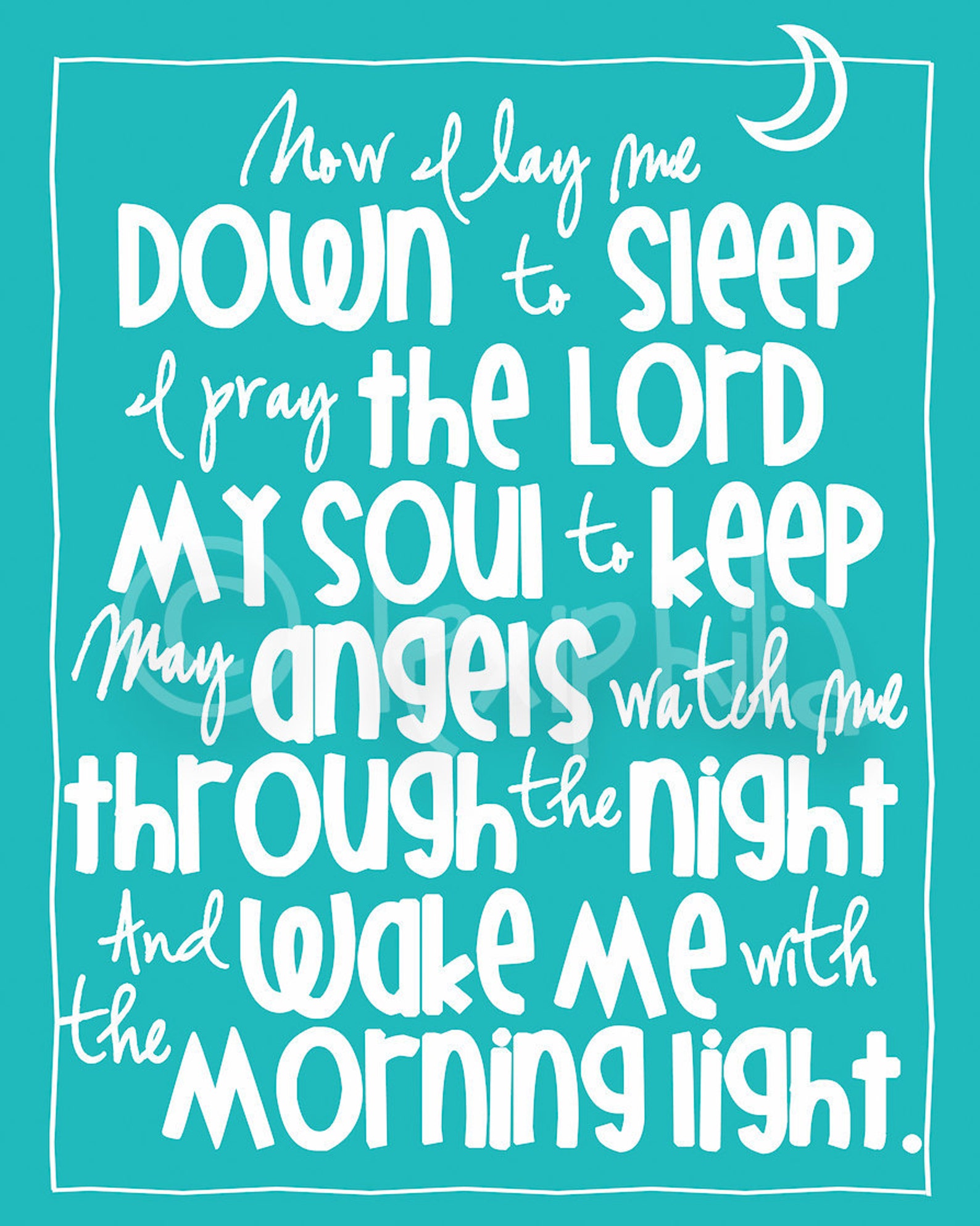 Nursery Print the Lord's Prayer Now I Lay Me Down to Sleep Print ...