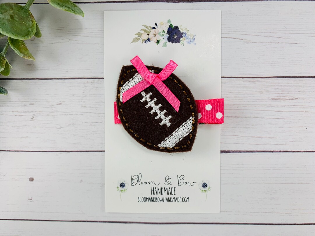 Football Felt, Embroidered, You Choose Hair Clip, Badge Reel, ID Holder ...